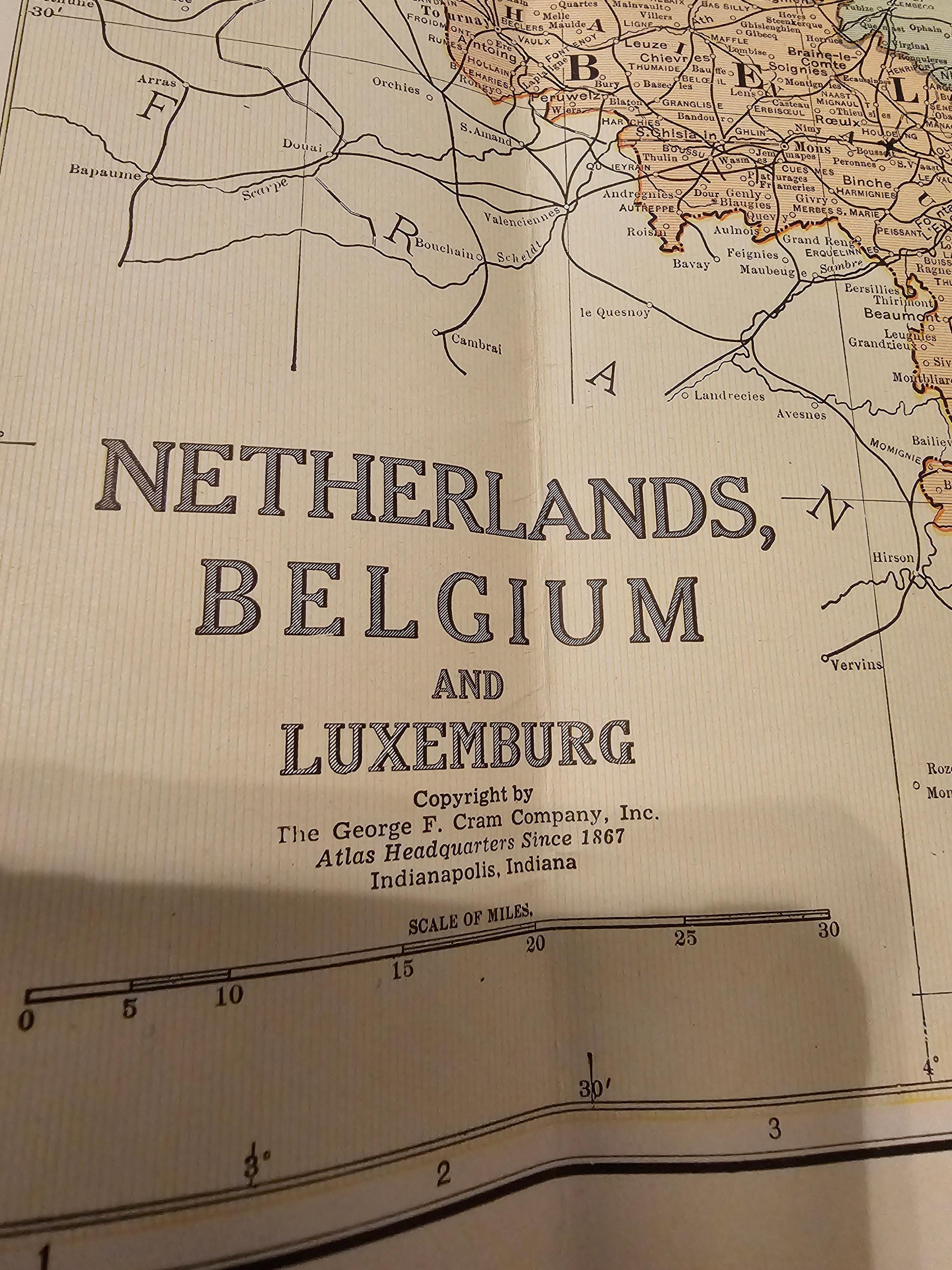 Vintage Cram's Map of the Netherlands WWII Era - Etsy