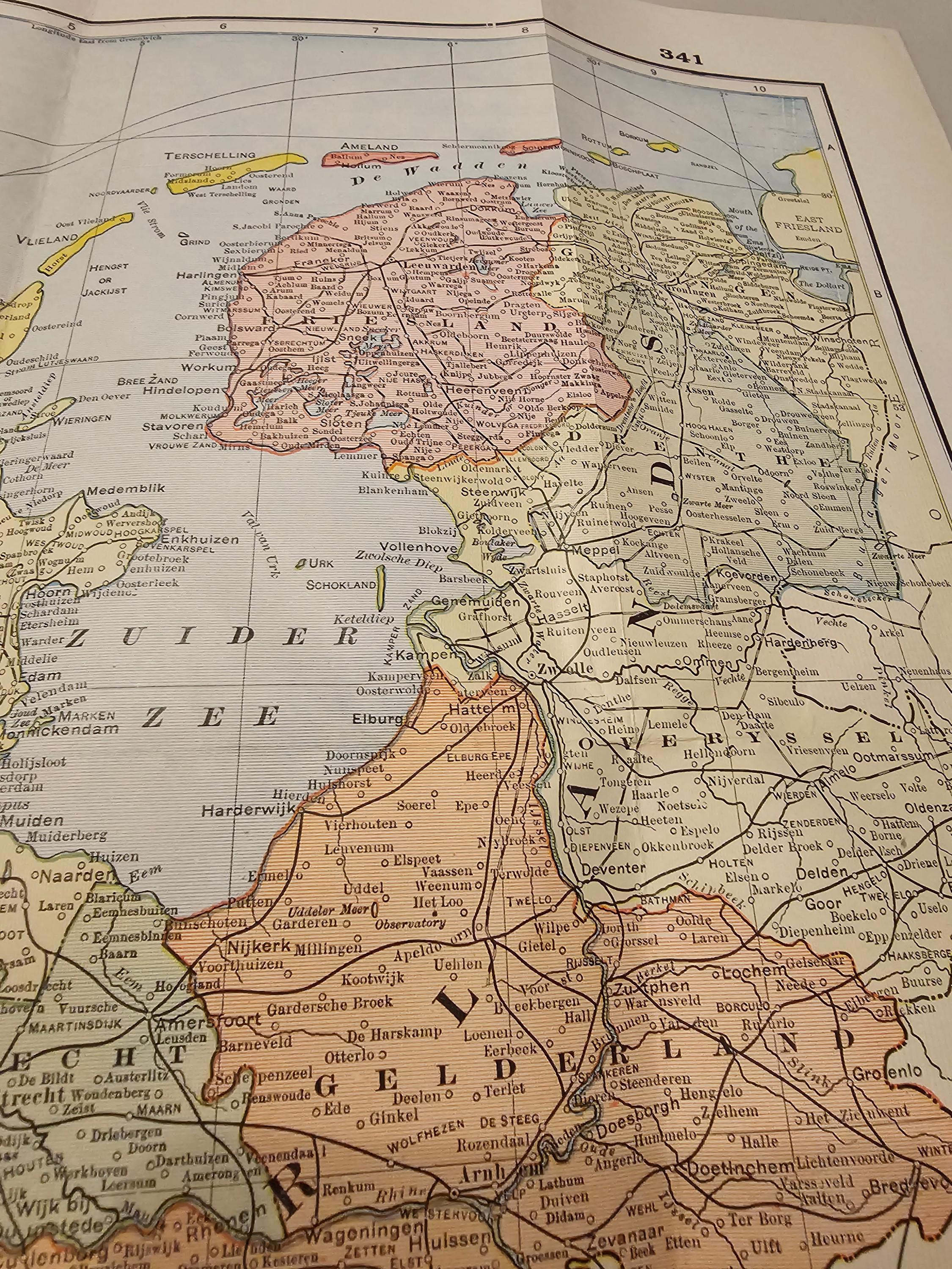 Vintage Cram's Map of the Netherlands WWII Era - Etsy