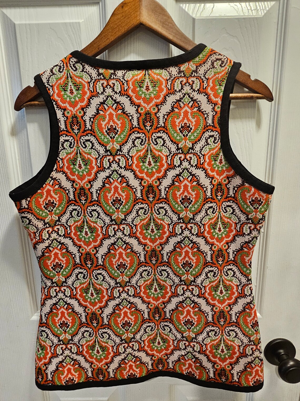 Vintage Womens Catalina Sportswear Vest 1970s Mod Orange Green ...