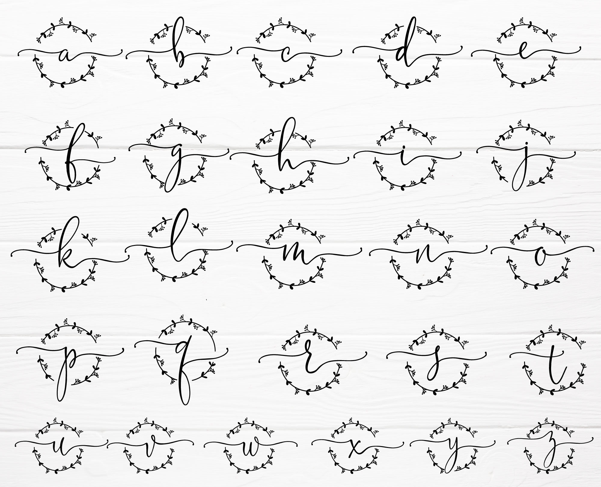 13 Border Flower With Fonts Bundle SVG, Wedding Fonts SVG, Floral ...