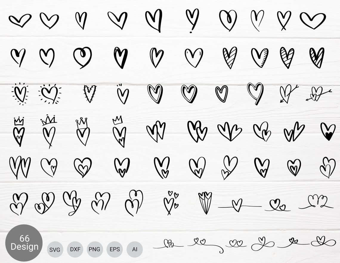 66 Heart Svg Bundle Cut File, Hearts Svg, Valentine Days Svg,heart ...