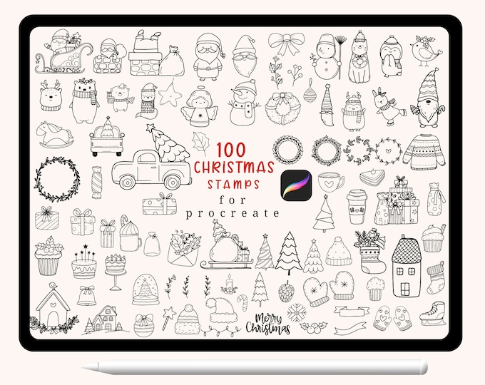 70 Cute Halloween Procreate Stamp Brushes Doodle and Hand Drawn Style ...