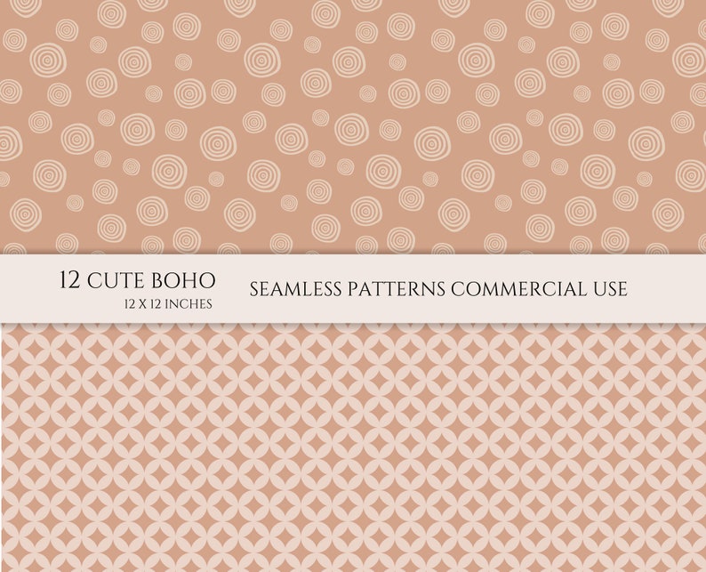 12 Boho Seamless Pattern,digital Papers, Scrapbook Paper, Clipart ...