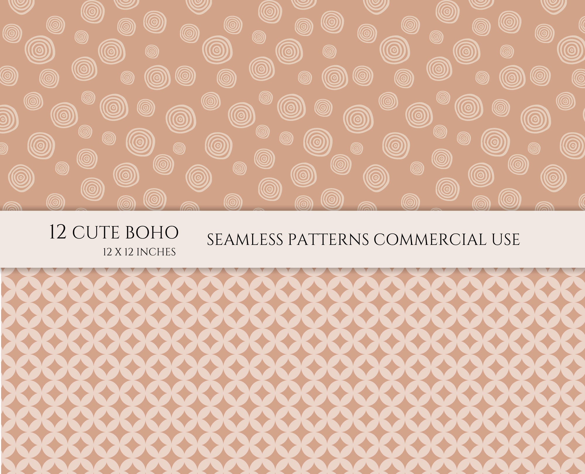 12 Boho Seamless Patterndigital Papers Scrapbook Paper - Etsy