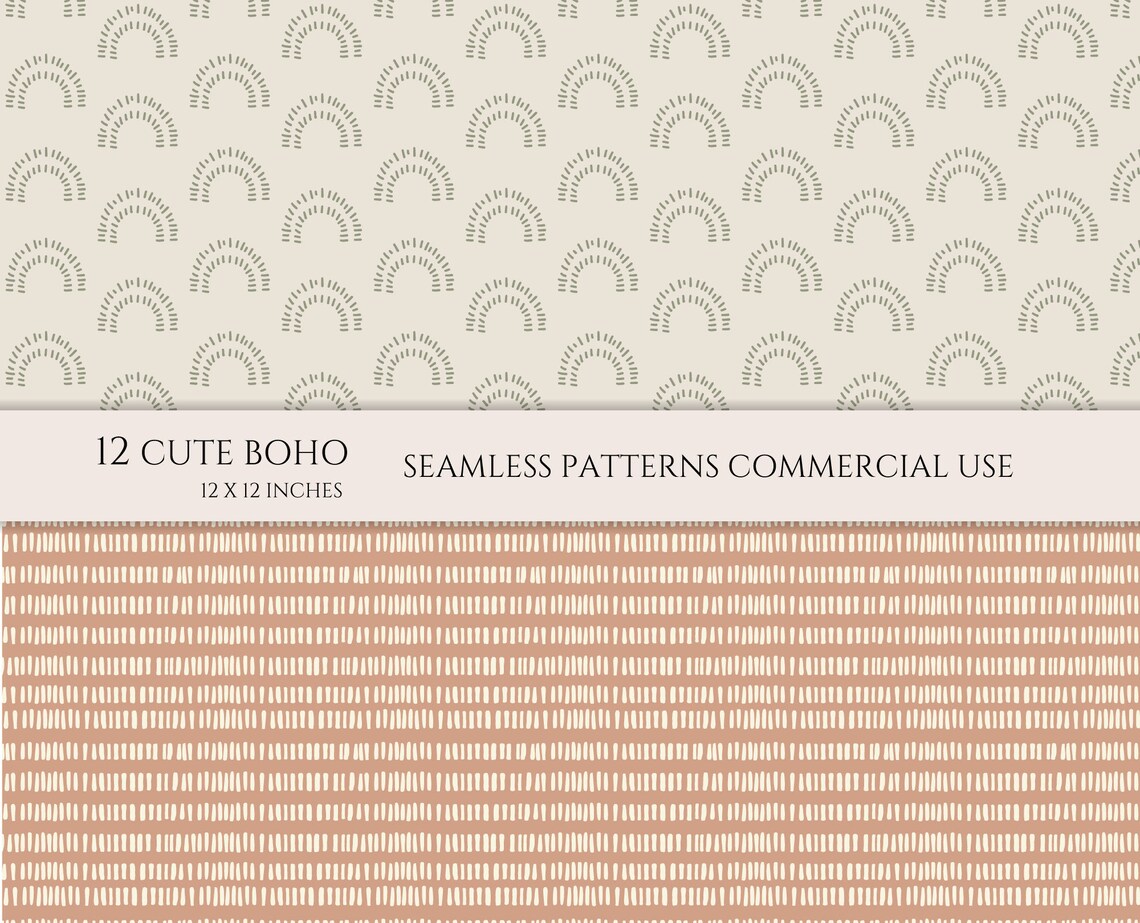 12 Boho Seamless Patterndigital Papers Scrapbook Paper - Etsy
