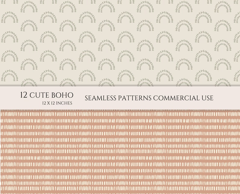 12 Boho Seamless Pattern,digital Papers, Scrapbook Paper, Clipart ...