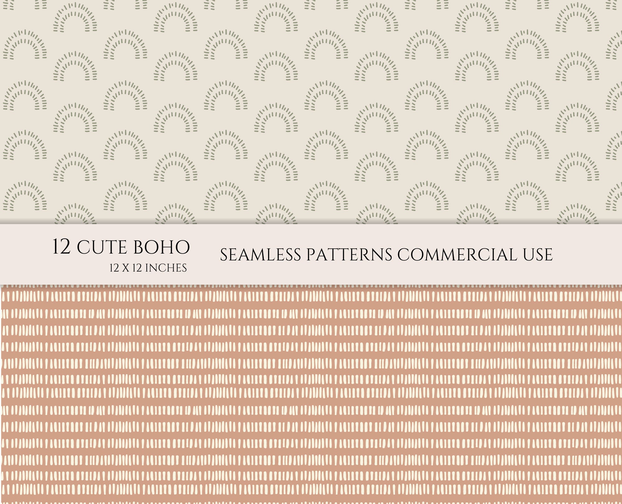 12 Boho Seamless Pattern,digital Papers, Scrapbook Paper, Clipart ...