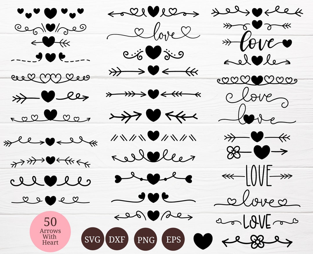 51 Valentine SVG Arrows,flower Svg,element,decorate,for Cut File,love ...