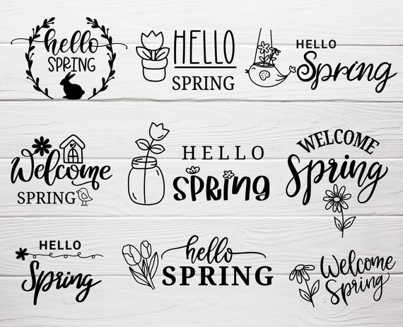 Hello Spring Bundle Svg Cut Filewelcome Spring Svg Dxf | Etsy