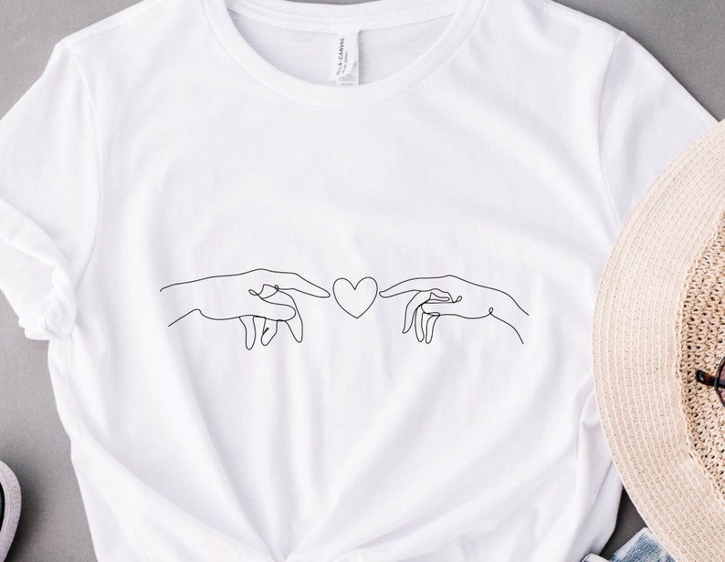 Hand One Line With Heart SVG for Cut File for - Etsy