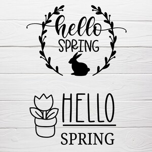 Hello Spring Bundle Svg Cut File,welcome Spring Svg, Dxf, Png,easter ...