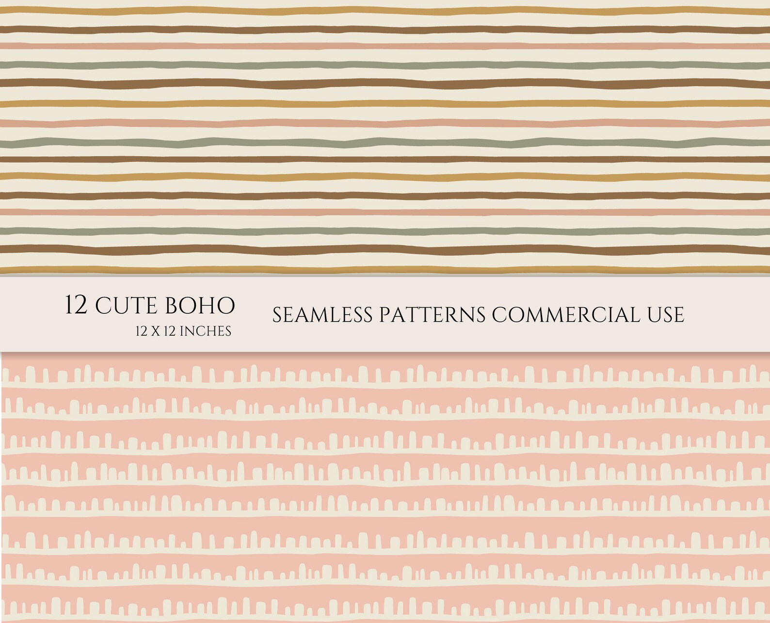 12 Boho Seamless Patterndigital Papers Scrapbook Paper - Etsy