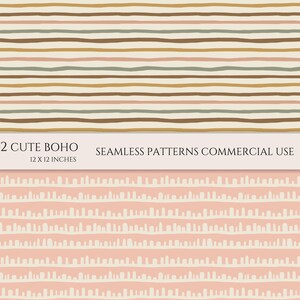 12 Boho Seamless Pattern,digital Papers, Scrapbook Paper, Clipart ...