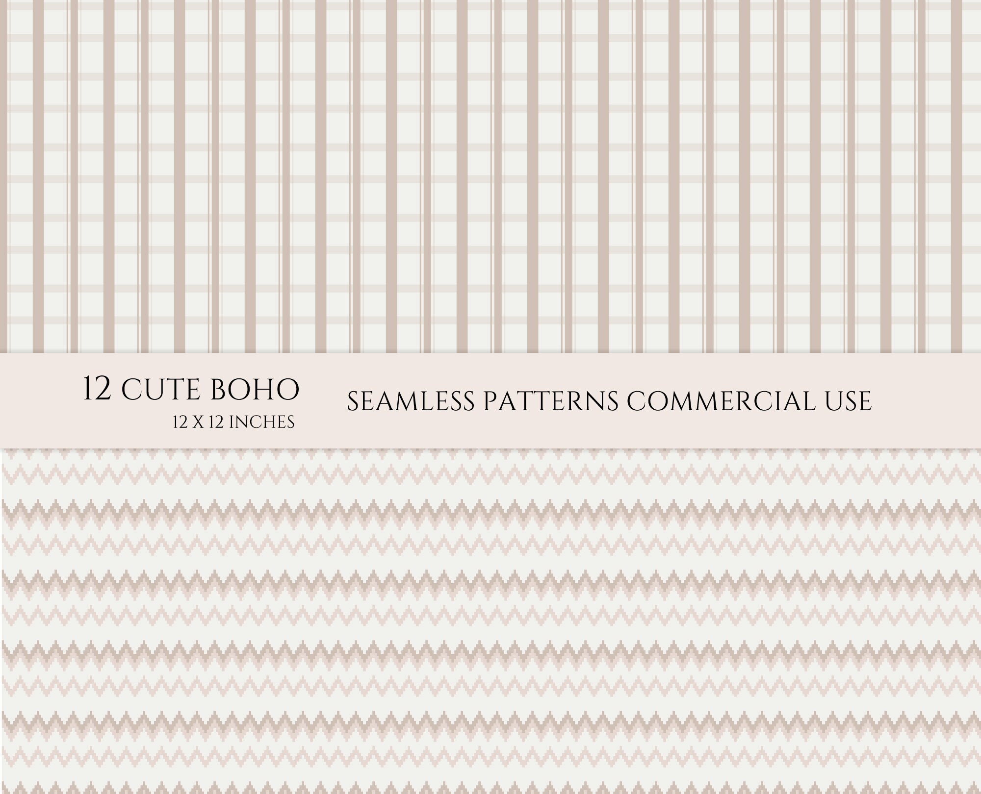 12 Boho Seamless Patterndigital Papers Scrapbook Paper - Etsy
