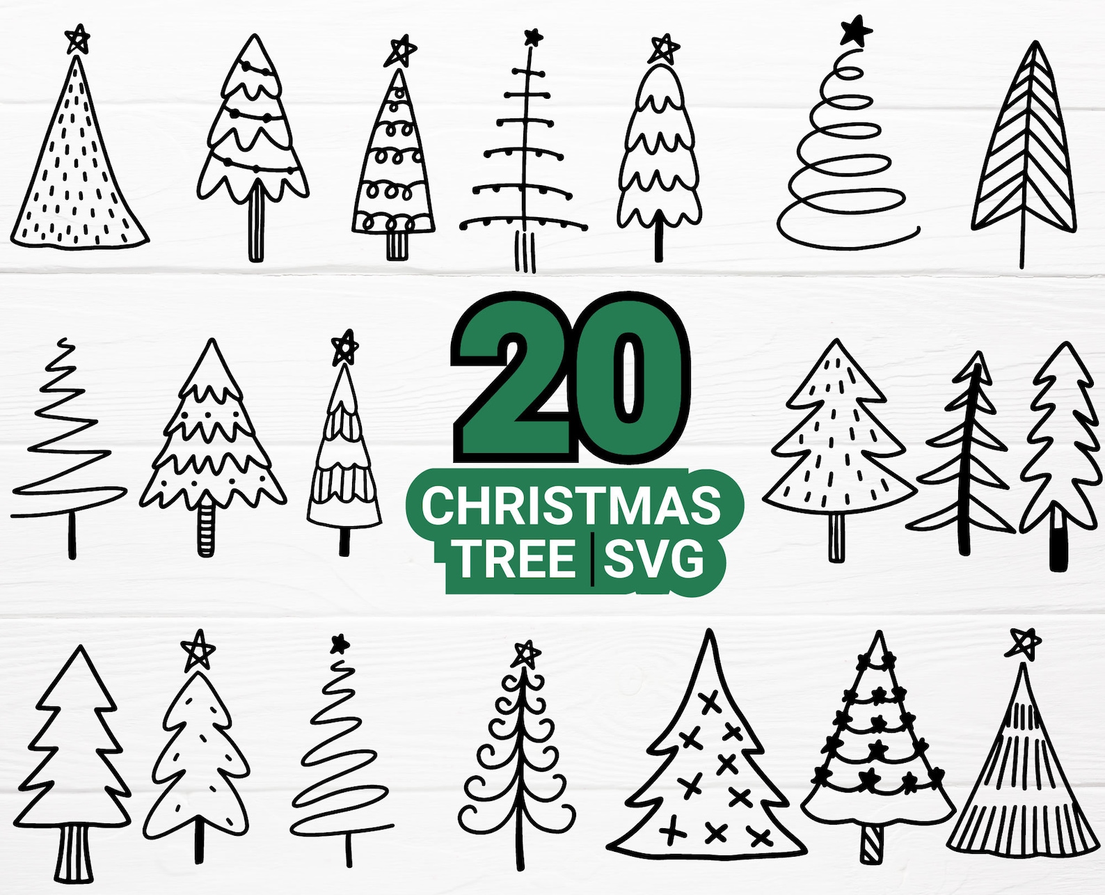 20 Christmas Tree Svgepsdxfpng Christmastree Cut - Etsy