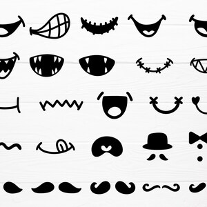 Cute Face Svg Bundle, Face Mask Svg, Mouth Animal Svg, Emoticon Face ...