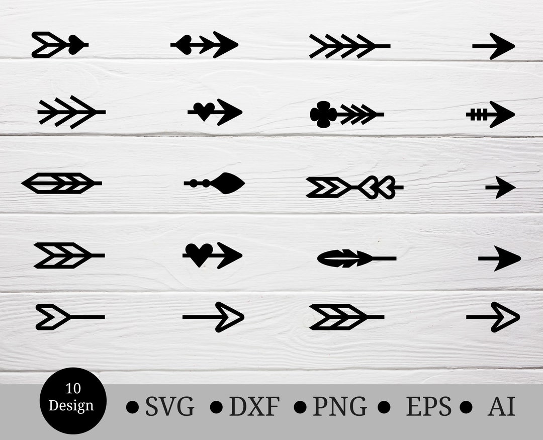 Arrow SVG for Cut File, Dxf,png,eps,ai, Arrows With Hearts for Cricut ...