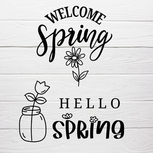 Hello Spring Bundle Svg Cut File,welcome Spring Svg, Dxf, Png,easter ...