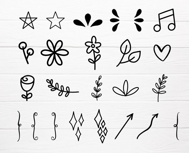 100 Elements Bundle Svg for Cut File Swir Svgline Art - Etsy