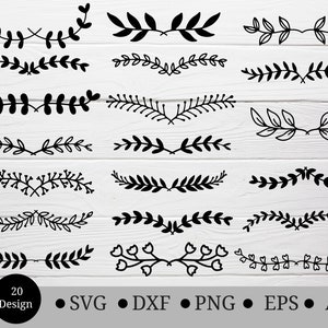 Leaf Border Svg Bundle for Cut File ,decorative Border Svg, Leaves Svg ...