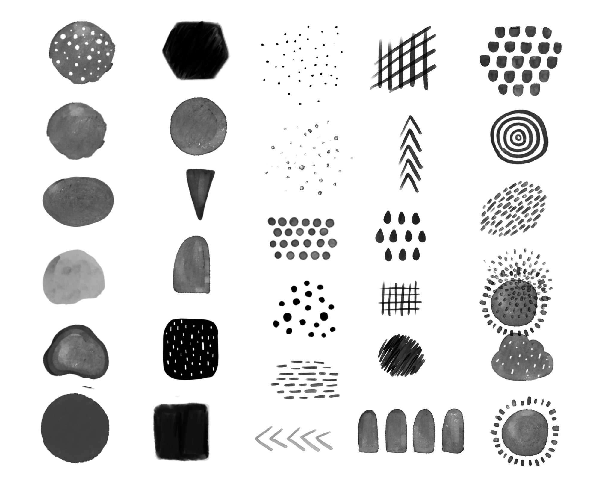 110 Procreate Stamps Abstract Doodlebohoplants hand Drawn - Etsy