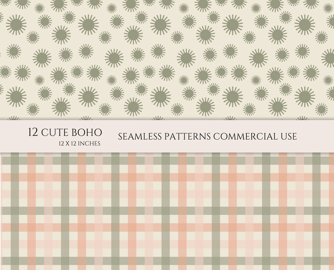 12 Boho Seamless Patterndigital Papers Scrapbook Paper - Etsy