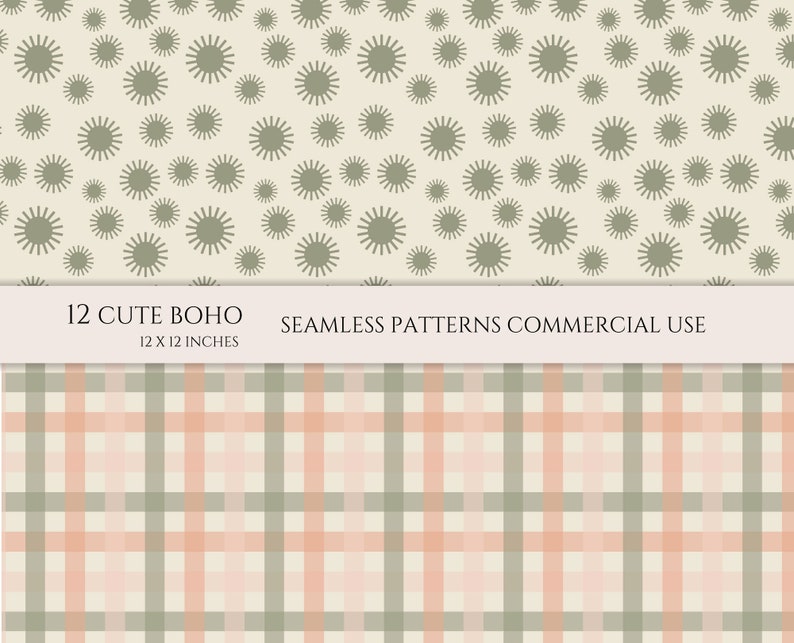 12 Boho Seamless Pattern,digital Papers, Scrapbook Paper, Clipart ...