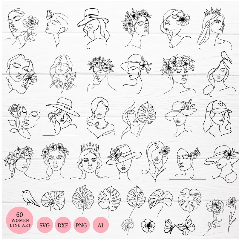 Woman Line Art - Etsy