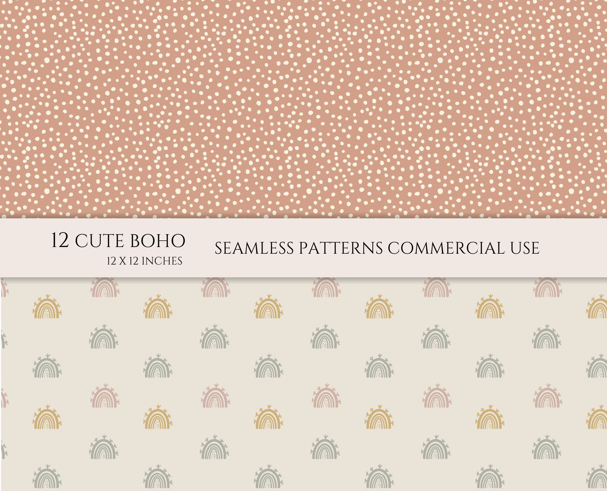 12 Boho Seamless Patterndigital Papers Scrapbook Paper - Etsy