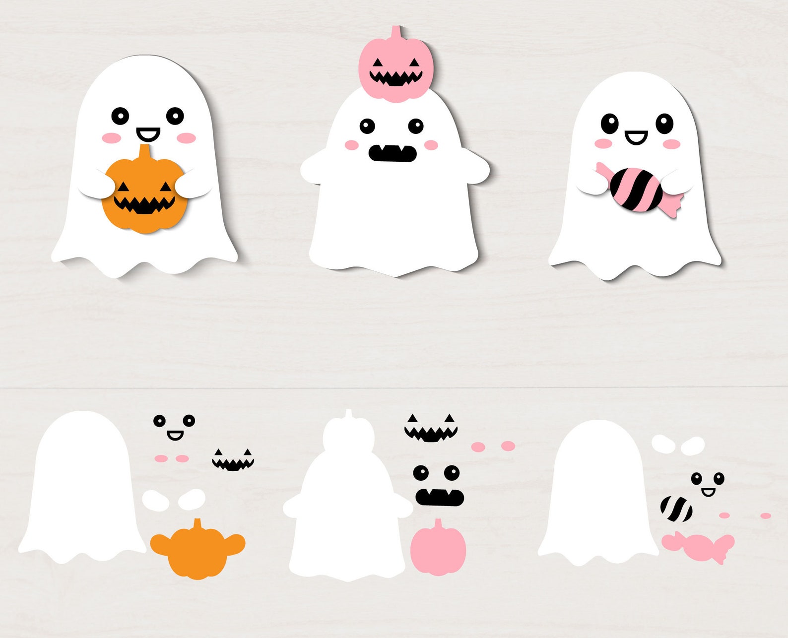 Ghosts Cartoon SVG Cut File Halloween Cartoon Svg for Cricut - Etsy