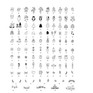 100 Christmas Bundle SVG for Cut File,christmas Tree,ornaments Doodle ...