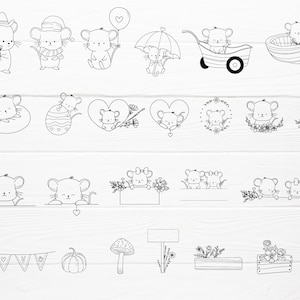 103 Little Mouse Cartoon Bundle Svg for Cut File, Animals Cut File ...