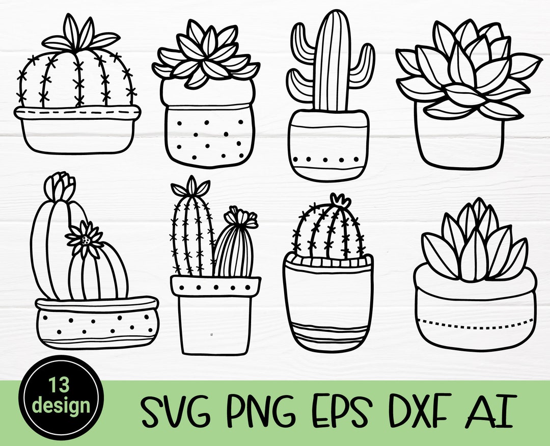 13+ SVG,PNG,DXF Cactus Bundle,cactus Clip Art, Cactus Vector, Cactus ...