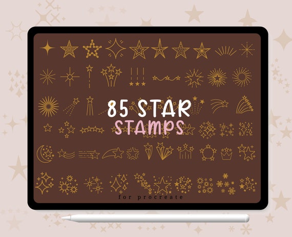 85 Star Procreate Stamps BrushsetStarprocreate sparkle | Etsy