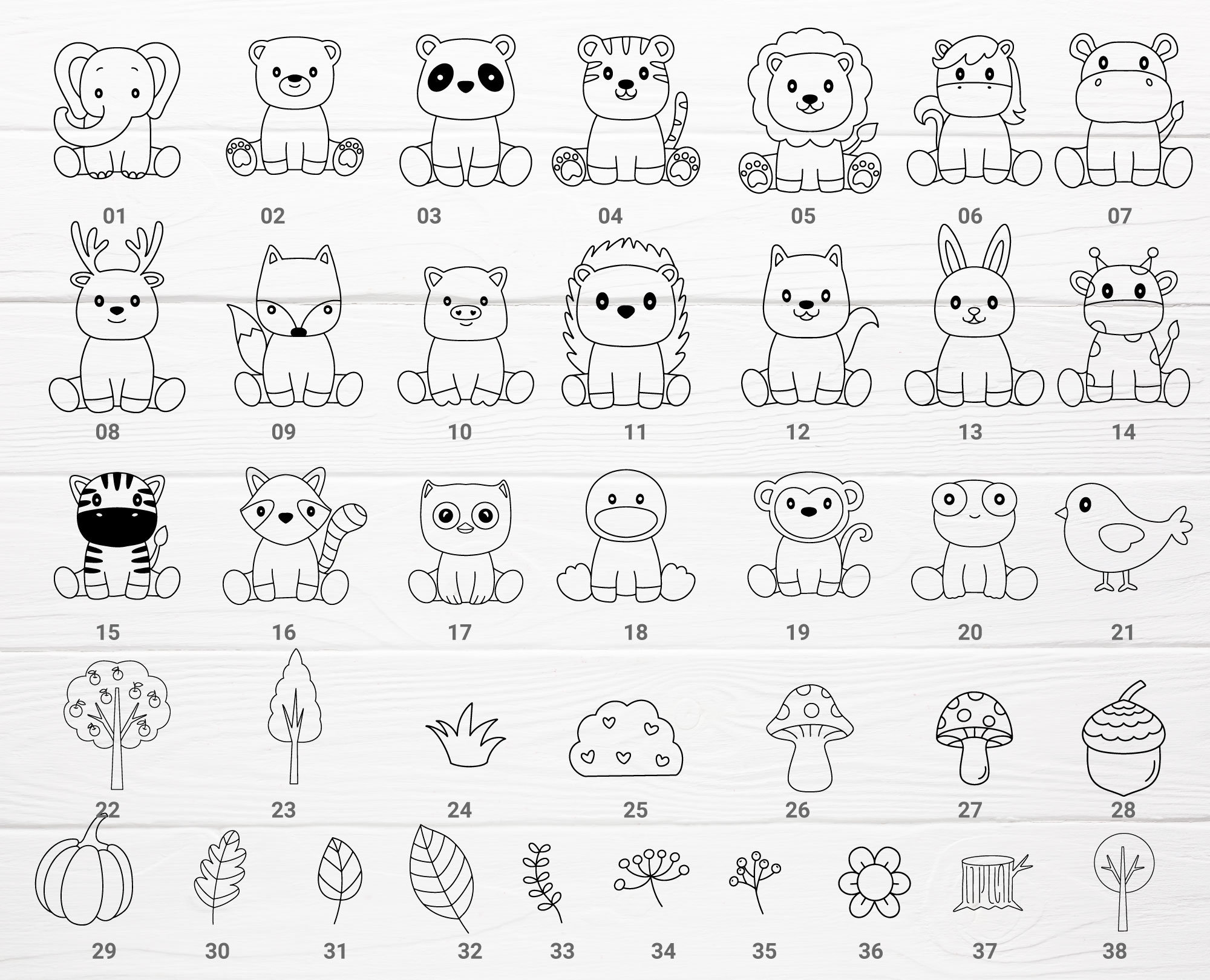 38 Jungle Animals Bundle SVG for Cut Filejungle Animals - Etsy
