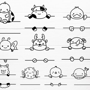 50 Animals Bundle SVG for Text Cut File, Animal Hand Drawn Style,svg ...