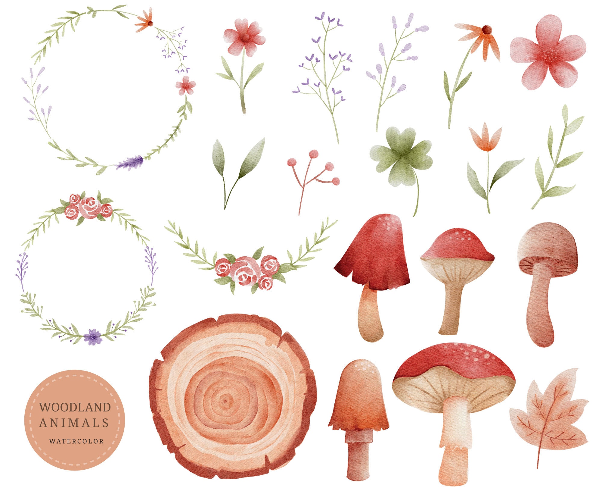 30 Woodland Animals Watercolor Seamless Pattern Digital - Etsy