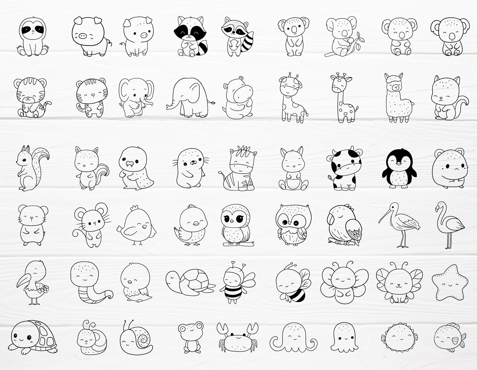 211 Animal Svg Bundle Cut File Wild Animal Cute - Etsy UK