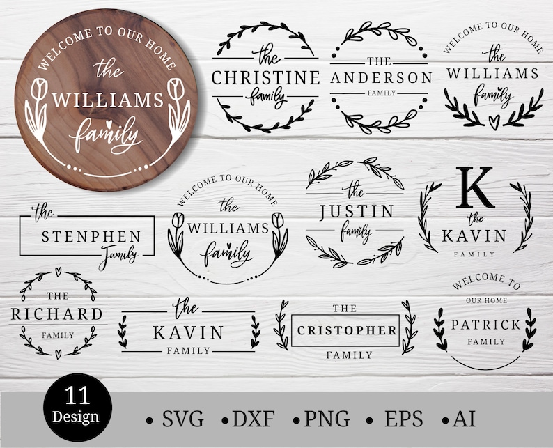Family Last Name Svg for Cut Filefarmhouse Wreath - Etsy