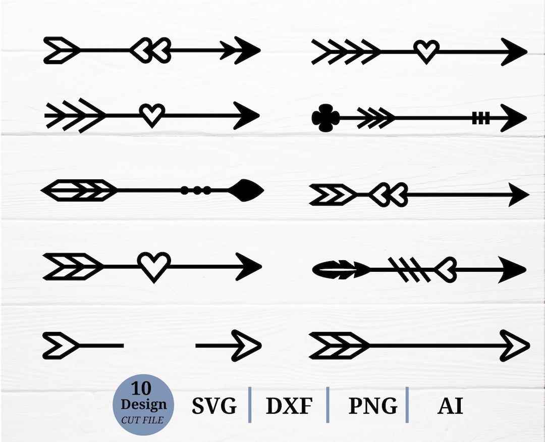 Pfeil SVG Plotterdatei Bundle ,Pfeil mit Herz, Valentine Love ...