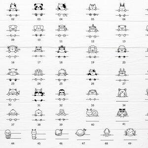 50 Animals Bundle SVG for Text Cut File, Animal Hand Drawn Style,svg ...
