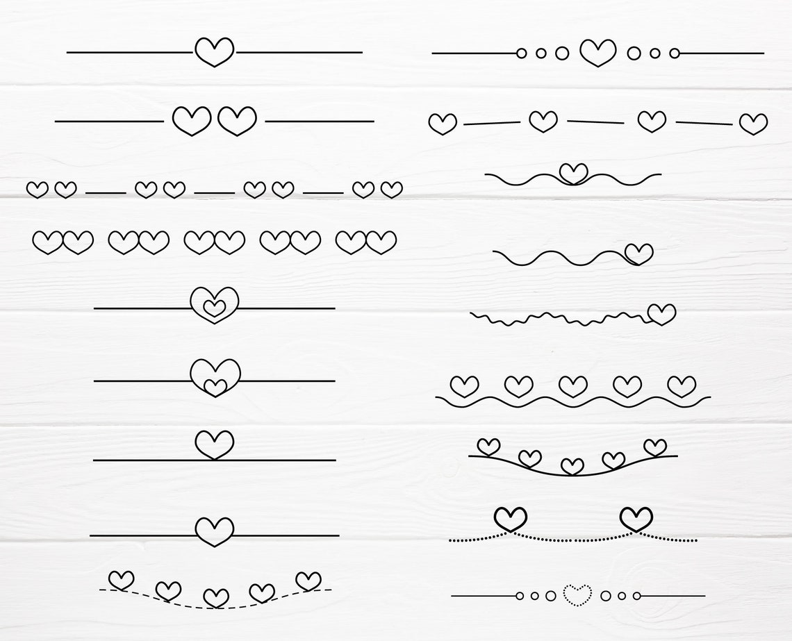 33 Heart Lines Bundlesvg Cut Files for Cricutdoodle - Etsy