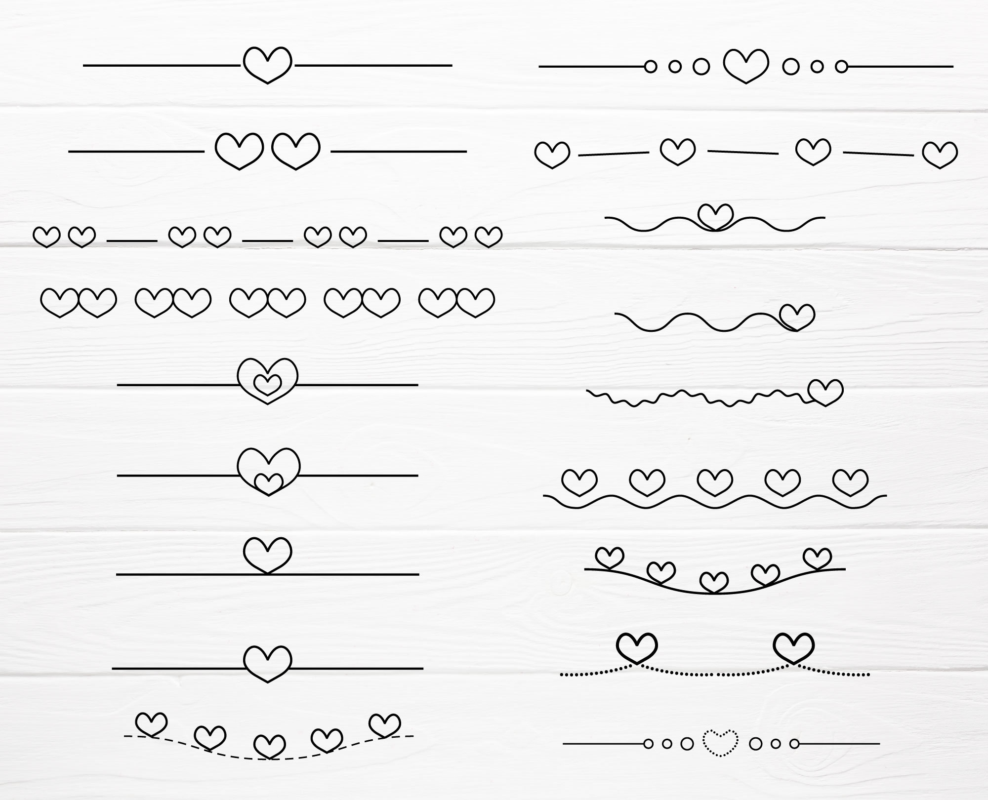 33 Heart Lines Bundlesvg Cut Files for Cricutdoodle - Etsy