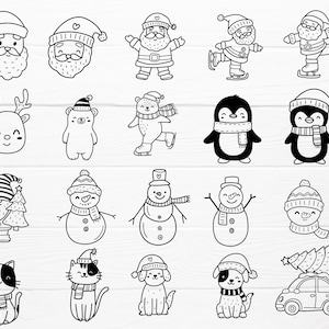 100 Christmas Bundle SVG for Cut File,christmas Tree,ornaments Doodle ...