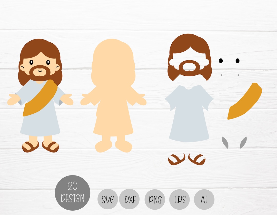 Jesus SVG for Cut File, Christian, Cartoon,silhouette,cricut Digital ...