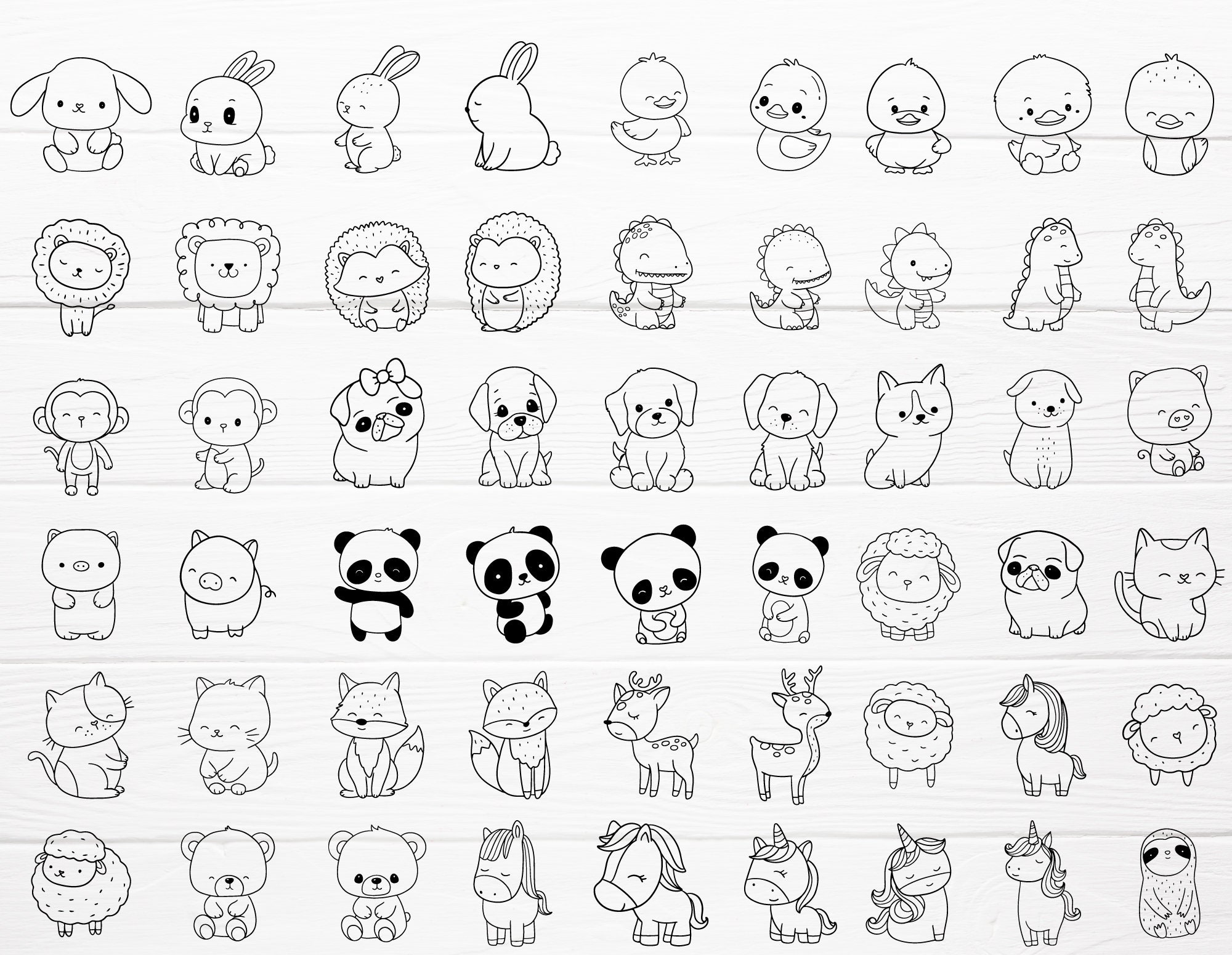 211 Animal Svg Bundle Cut File Wild Animal Cute - Etsy UK