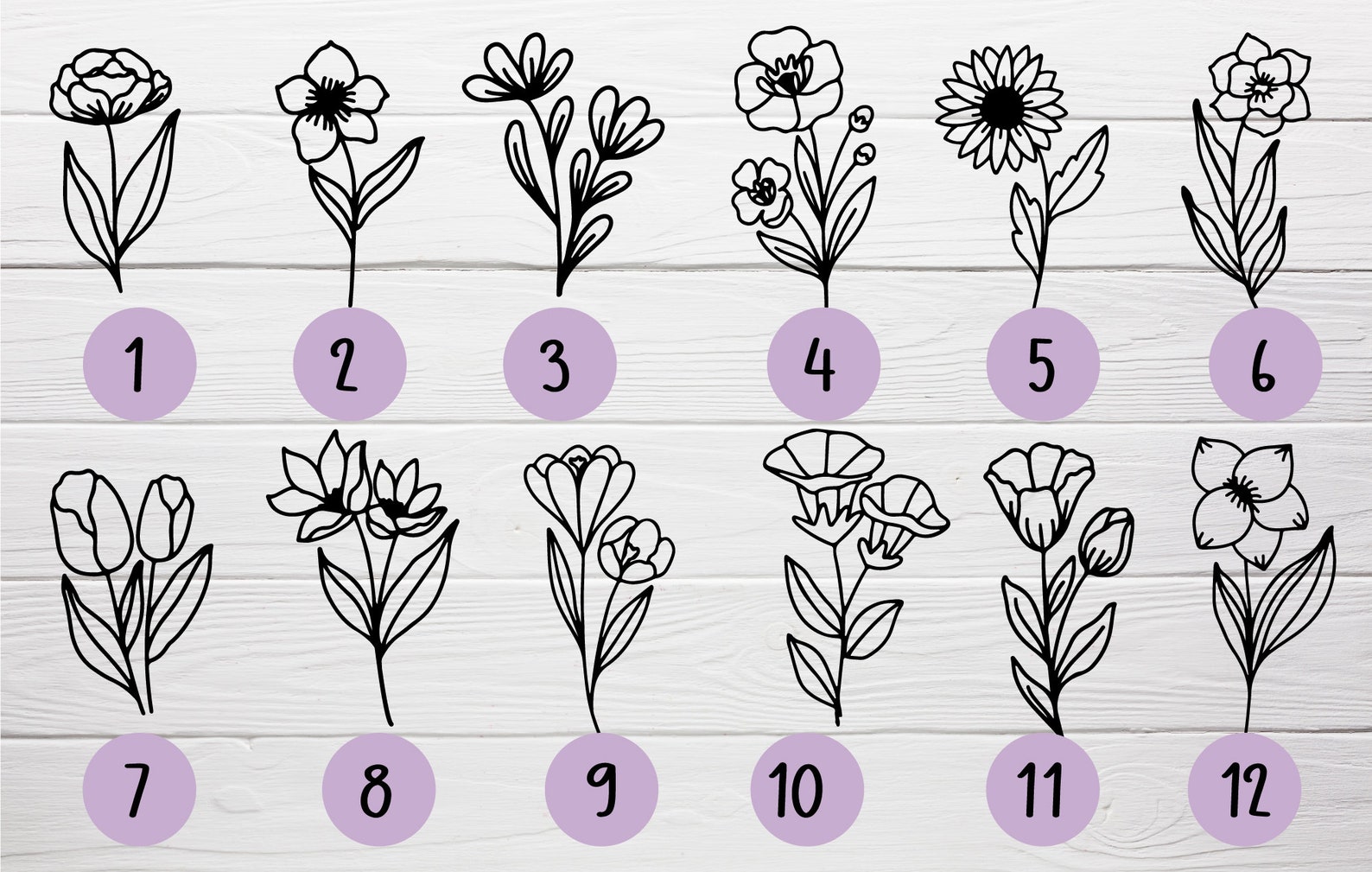 Flower Bundle SVG, Flower Bundle Png, Flower Cut File, Flower Bundle ...