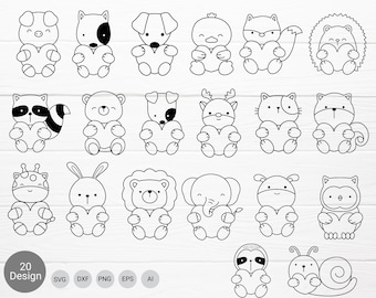 50 Animals Bundle SVG for Cut File Animal Hand Drawn - Etsy