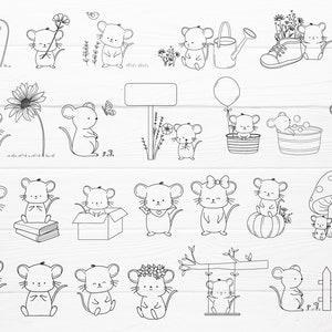 103 Little Mouse Cartoon Bundle Svg for Cut File, Animals Cut File ...