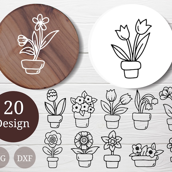 Flower Pots Svg - Etsy